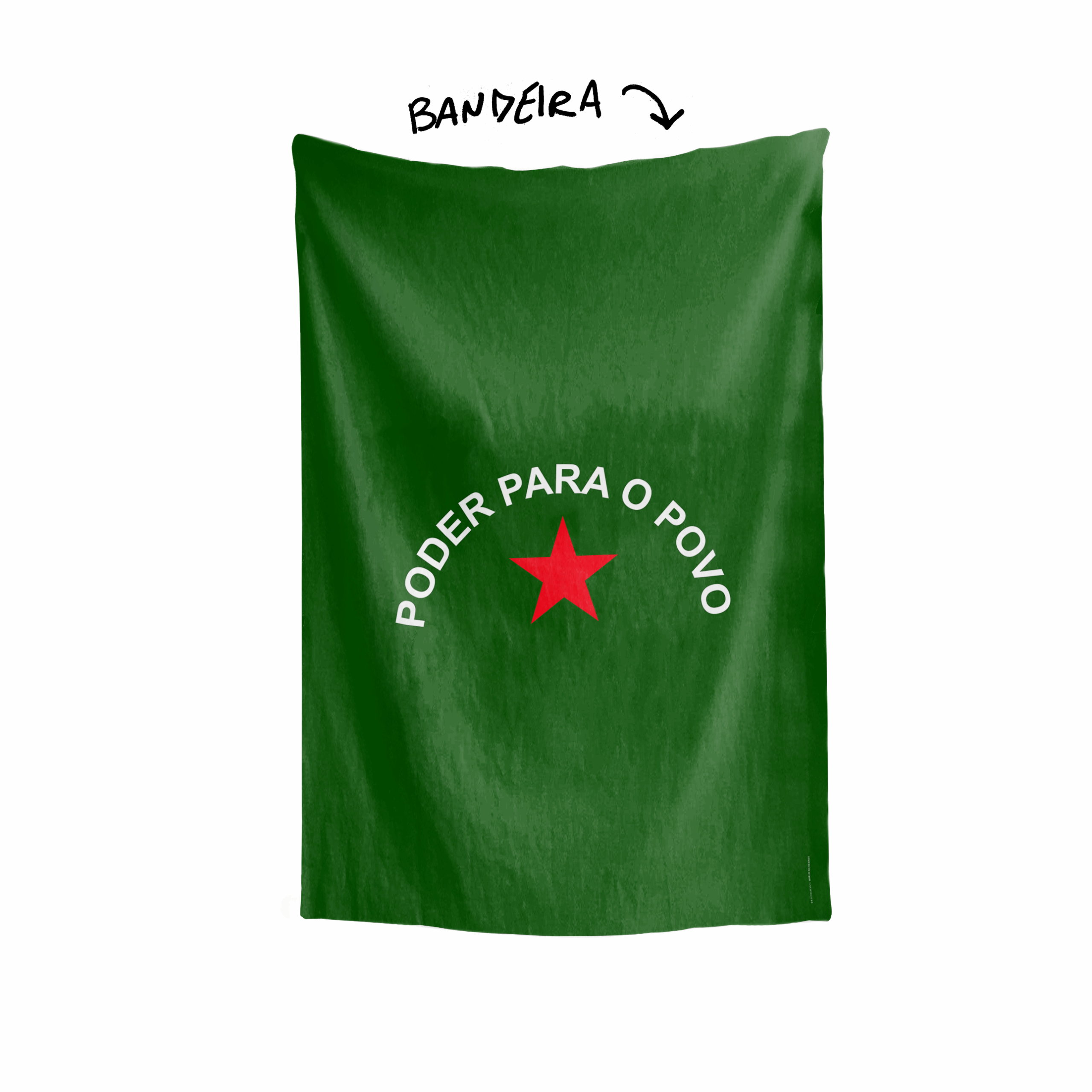 Bandeira PODER PARA O POVO 1 ESTRELA VERMELHA – Terra de Mulher Bonita
