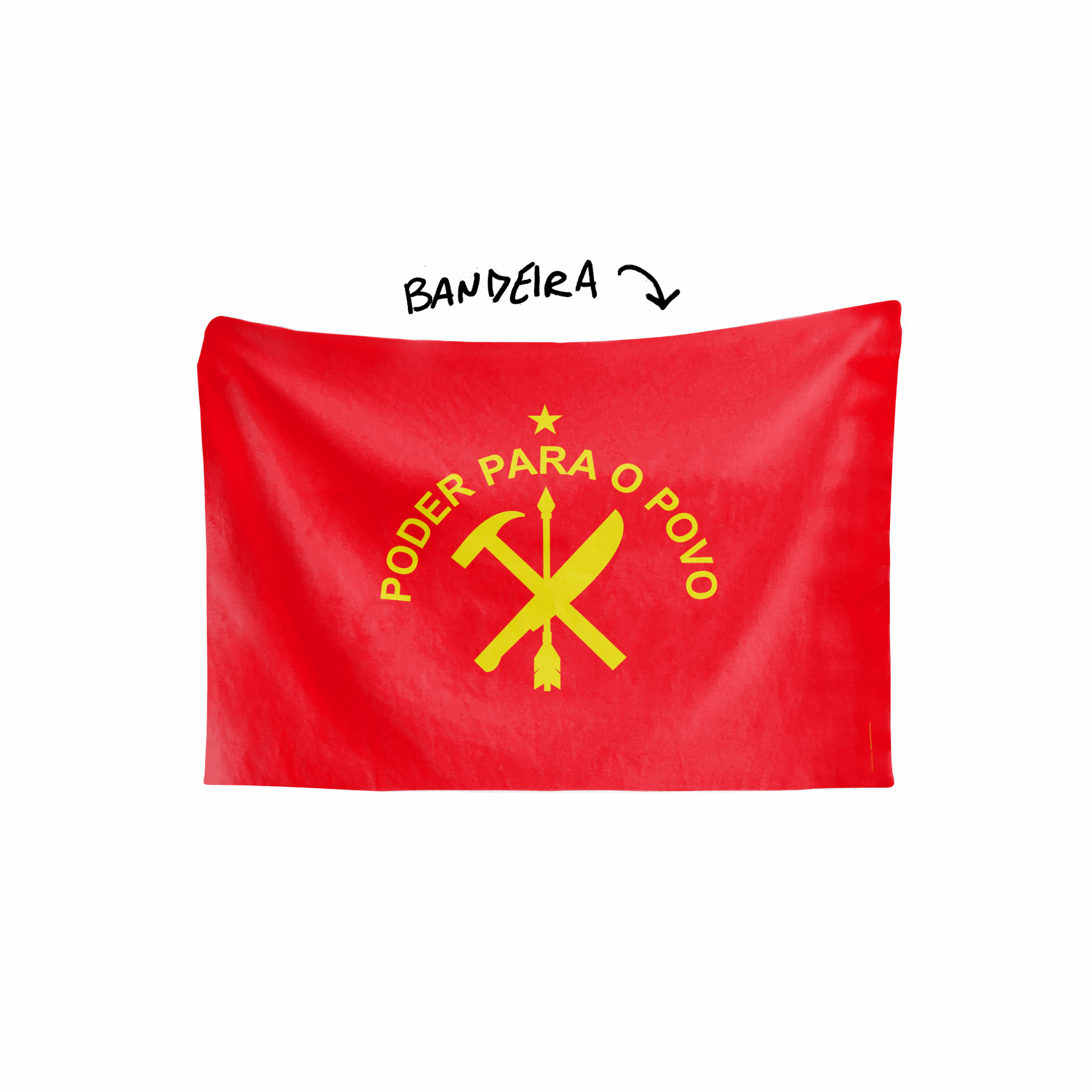 Bandeira PODER PARA O POVO 2 FOICE, FACÃO E FLECHA – Terra de Mulher Bonita